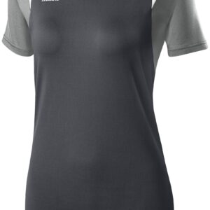 Mizuno Balboa 5.0 Short Sleeve Volleyball Jersey, Large, Charcoal/Silver