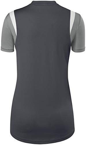 Mizuno Balboa 5.0 Short Sleeve Volleyball Jersey, Large, Charcoal/Silver