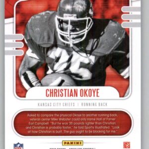 2019 Absolute Gridiron Force #6 Christian Okoye Kansas City Chiefs NFL Football Trading Card