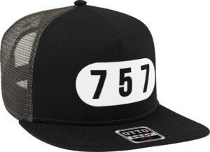 nofo clothing co 757 virginia beach snapback trucker hat, black/charcoal grey