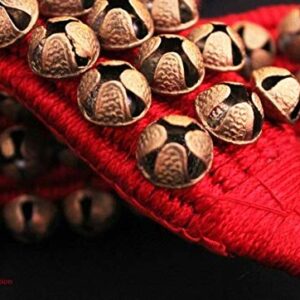 Art Of Creation Kathak Ghungroo Anklet Bells 3 Line 60 Big Bells Musical Dancing Instrument Classical Bharatnatayam Kuchchipudi Ghungru (Red Paded)