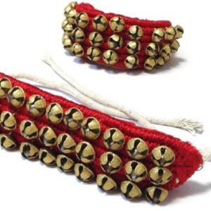 Art Of Creation Kathak Ghungroo Anklet Bells 3 Line 60 Big Bells Musical Dancing Instrument Classical Bharatnatayam Kuchchipudi Ghungru (Red Paded)