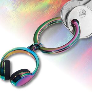 Troika HEADPHONE – KR17-07/MC – Keyring – Rainbow colour design – cast metal, silicone – iridescent original