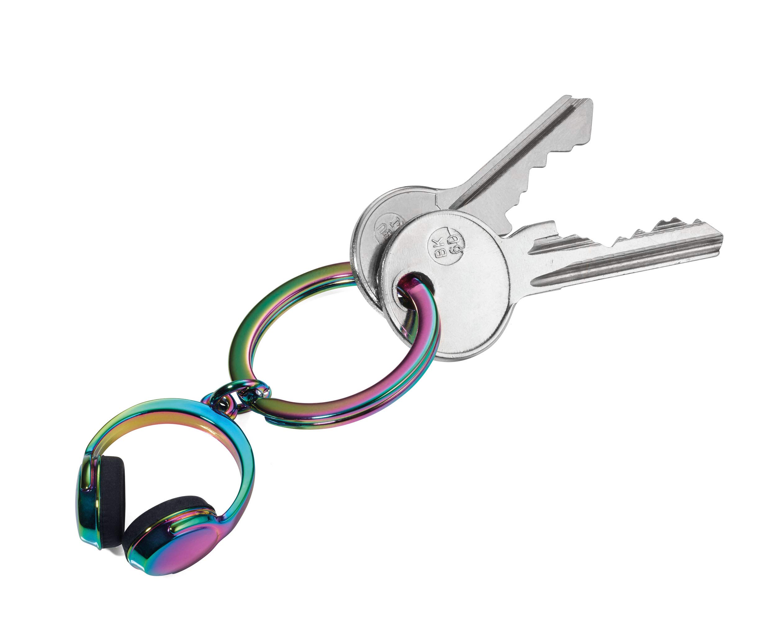 Troika HEADPHONE – KR17-07/MC – Keyring – Rainbow colour design – cast metal, silicone – iridescent original