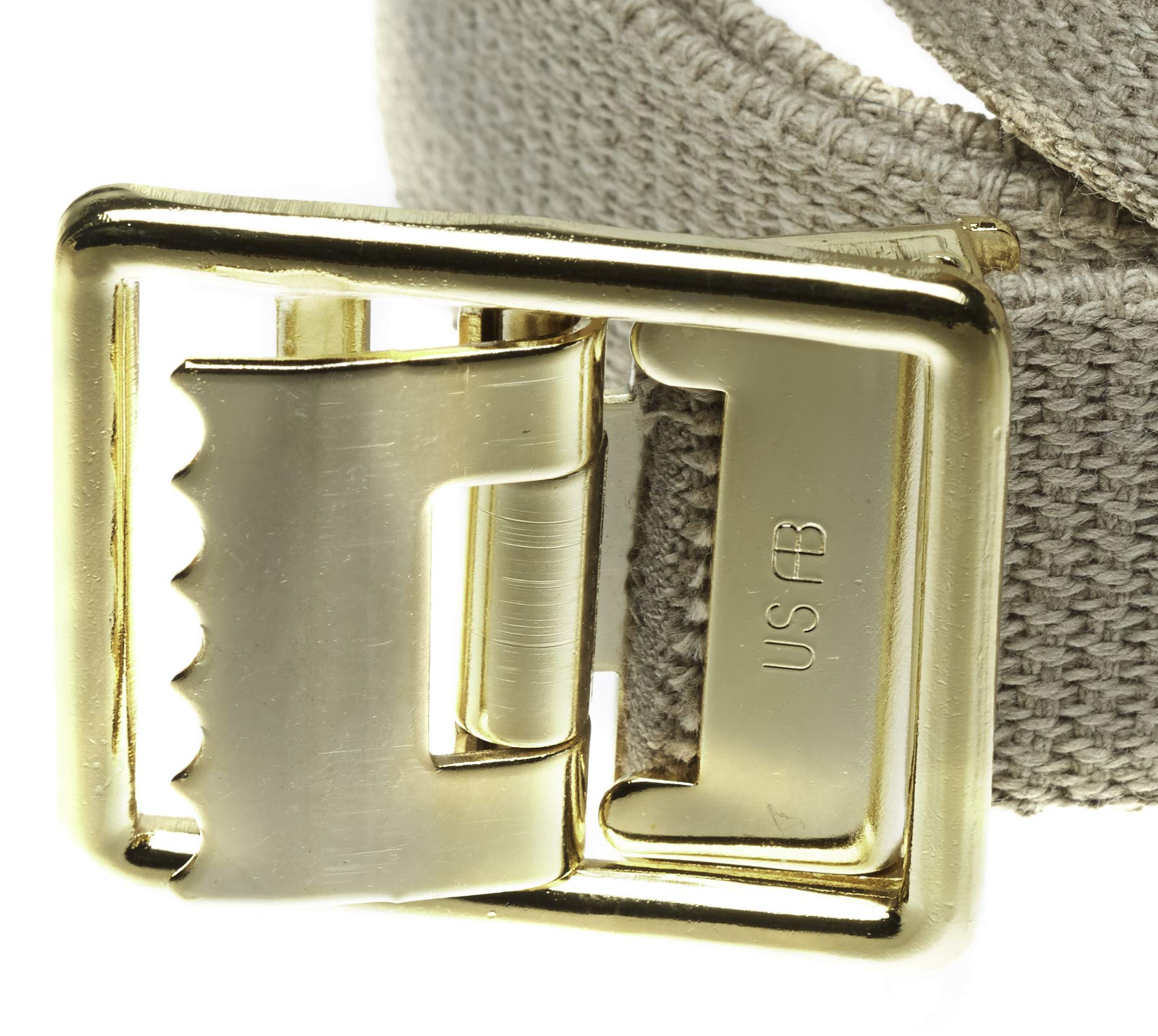 Jackster Marine Corps Military Grade Web Belt Solid Brass Buckle 54" Long Adjustable (Khaki)