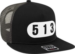 nofo clothing co 513 cincinnati snapback trucker hat, black/charcoal grey