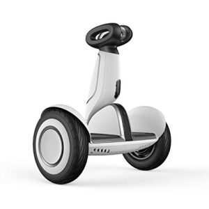 segway ninebot s-plus smart self-balancing electric scooter with intelligent lighting and battery system, remote control and auto-following mode, white large