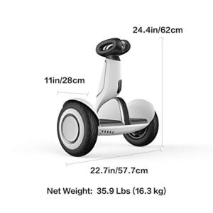 Segway Ninebot S-Plus Smart Self-Balancing Electric Scooter with Intelligent Lighting and Battery System, Remote Control and Auto-Following Mode, White Large