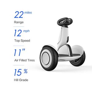 Segway Ninebot S-Plus Smart Self-Balancing Electric Scooter with Intelligent Lighting and Battery System, Remote Control and Auto-Following Mode, White Large