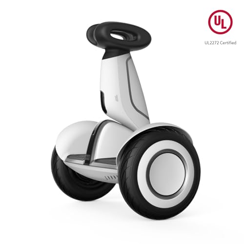 Segway Ninebot S-Plus Smart Self-Balancing Electric Scooter with Intelligent Lighting and Battery System, Remote Control and Auto-Following Mode, White Large