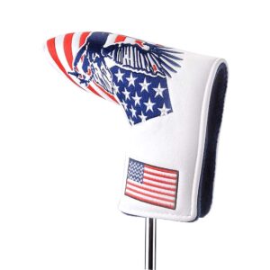 plusker golf club head cover usa flag and eagle pattern for blade putter magnetic closure patriotic headcover