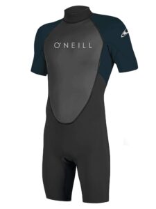 o'neill wetsuits men's reactor-2 2mm back zip short sleeve spring wetsuit, black/slate, xls