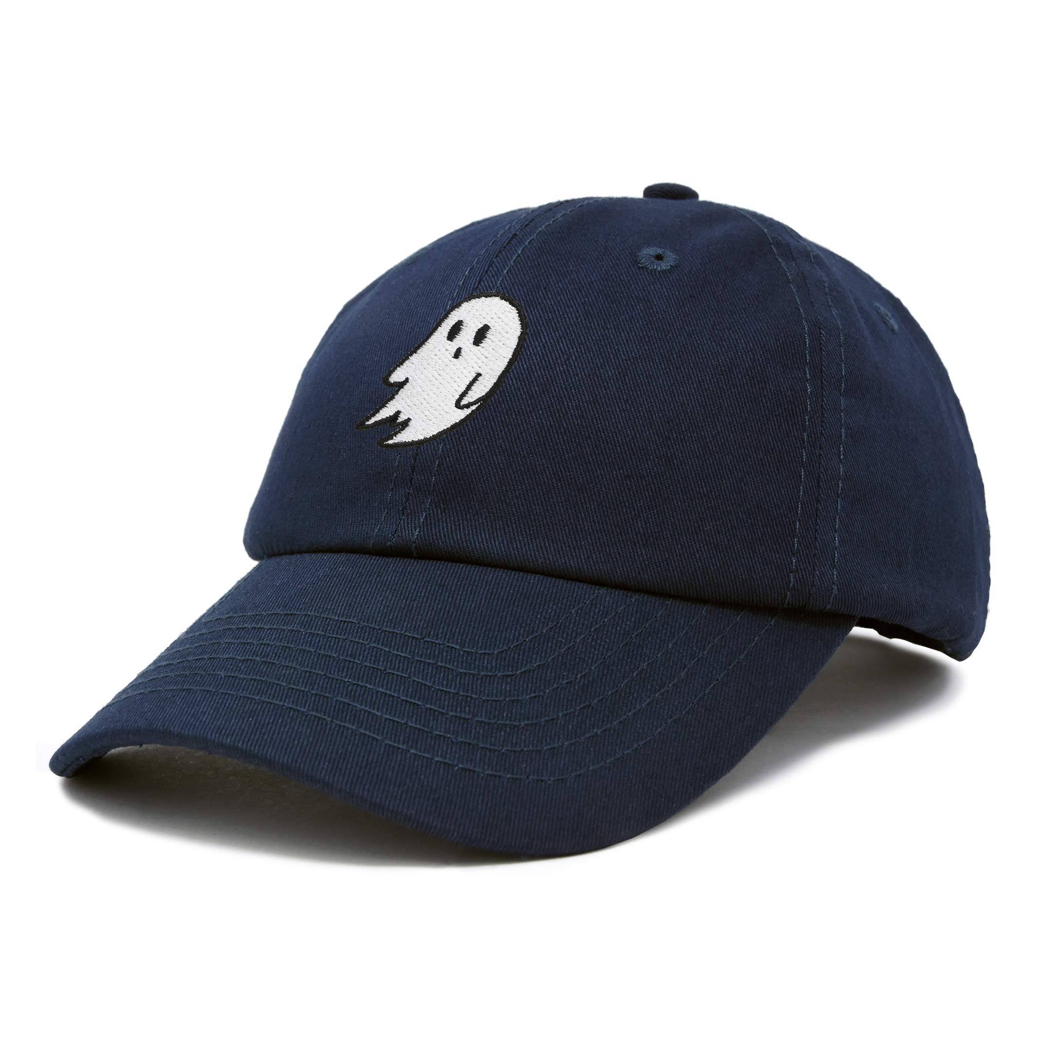 DALIX Ghost Embroidery Dad Hat Baseball Cap Cute Halloween in Navy Blue