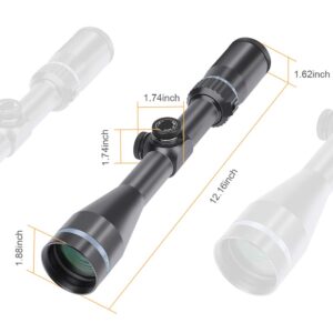 Feyachi Falcon 3-9x40mm Rifle Scope, BDC Reticle 4-inch Long Eye Relief Second Focal Plane Riflescopes, Matte Black 1 inch Tube