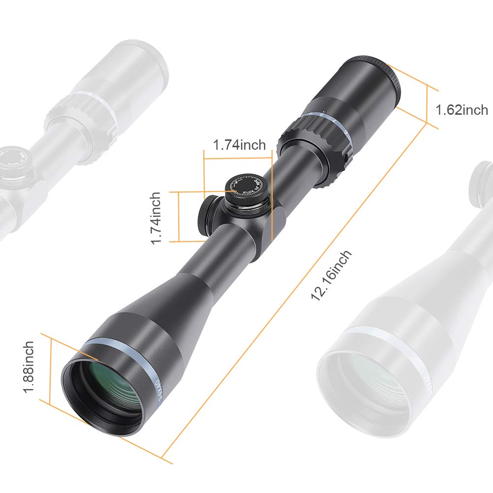 Feyachi Falcon 3-9x40mm Rifle Scope, BDC Reticle 4-inch Long Eye Relief Second Focal Plane Riflescopes, Matte Black 1 inch Tube