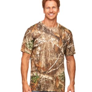 Realtree Men's Essential Camo Lightweight Performance Short Sleeve Shirt (RT Edge, Large)