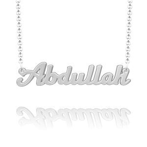 cly jewelry personalized abdullah name necklace custom silver pendant chain customized gift for her