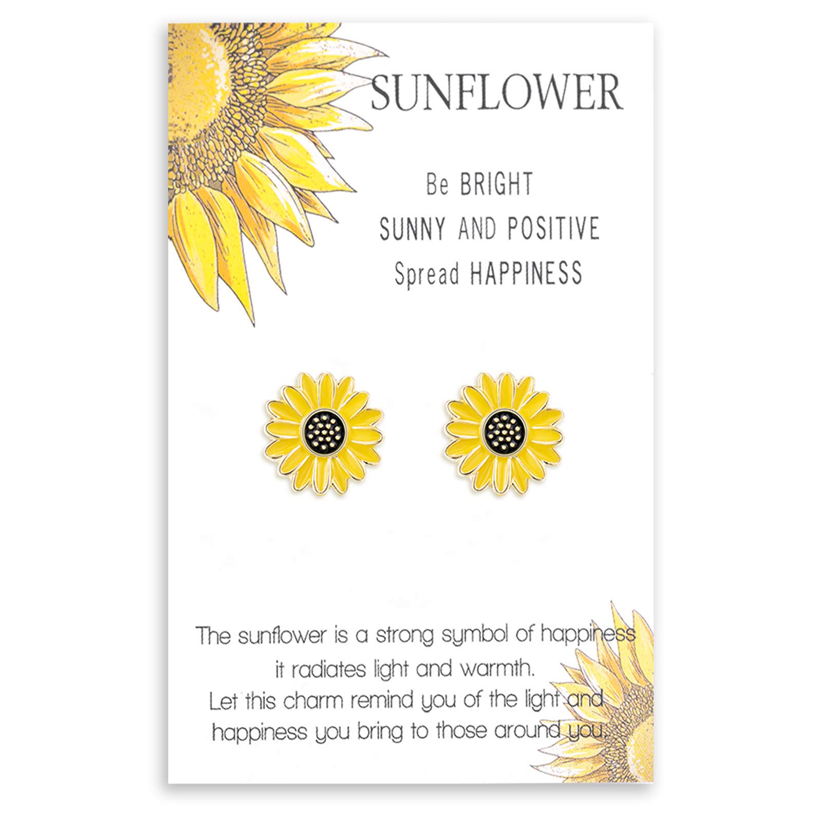 Jeka Sunflower Stud Earrings for Women Dainty Daisy Earrings Fashion Cute Boho Bff Studs Post Earring Jewelry for Friends 10mm 3g