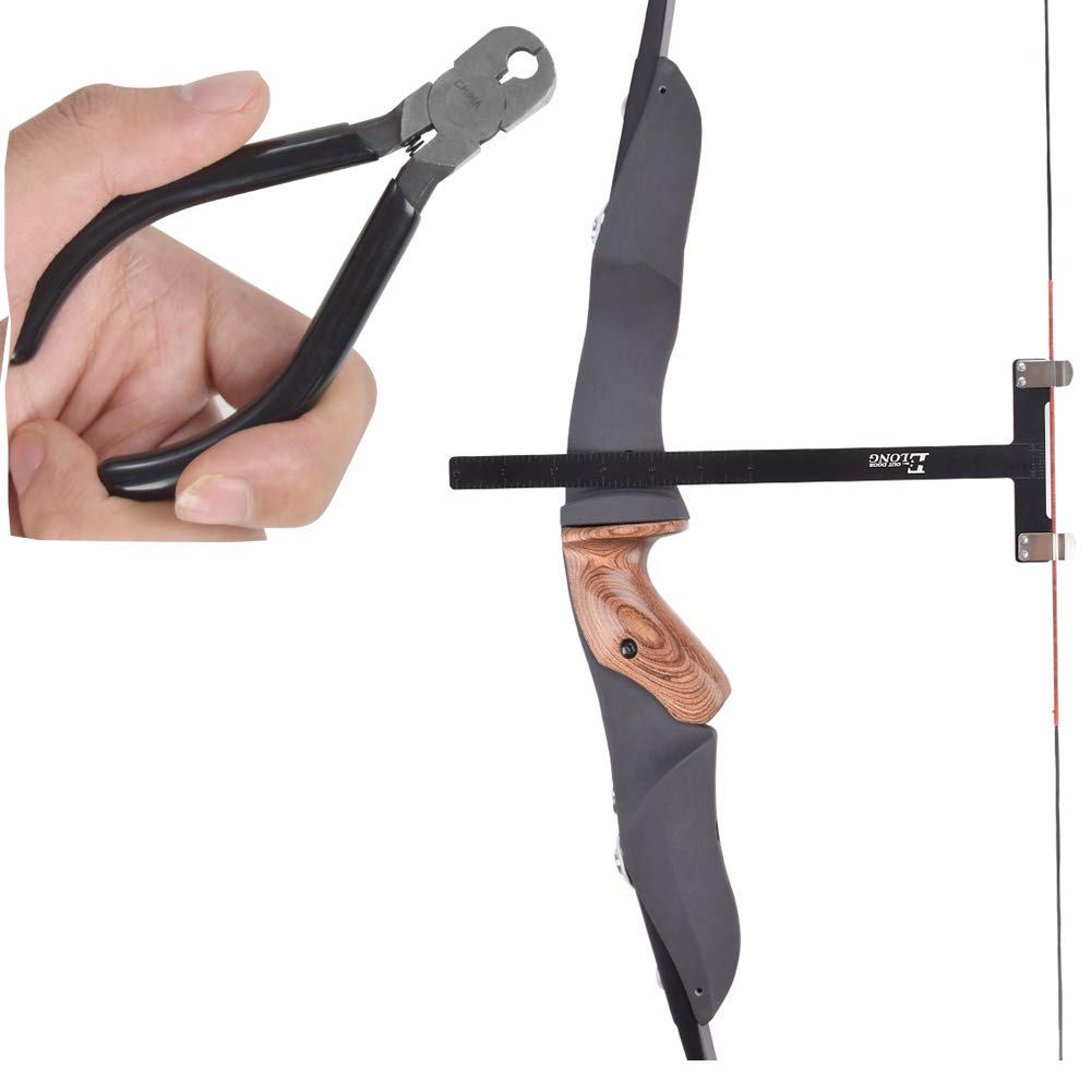 String Nocking Points Pliers Strings Knock Set T Shape Bow Square Ruler Nocking Buckle Pliers Recurve Bow Turning Kit Archery (Pack of 1 Set)