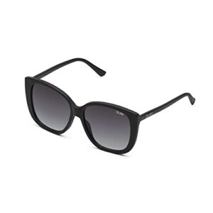 quay - womens sunglasses, square lenses with uv protection, oversized sunglasses (ever after, matte black)