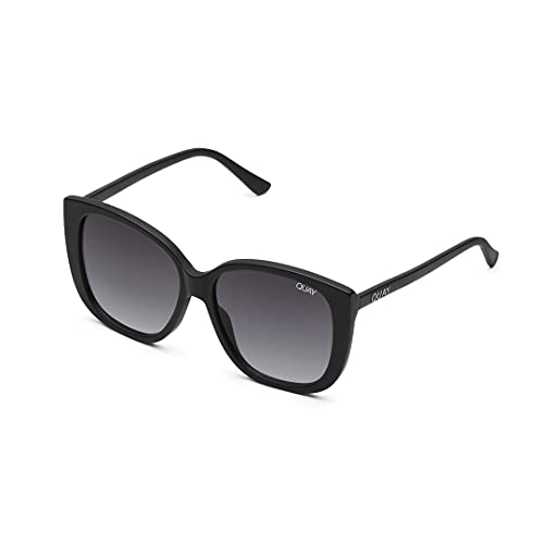 Quay - Womens Sunglasses, Square Lenses with UV Protection, Oversized Sunglasses (Ever After, Matte Black)