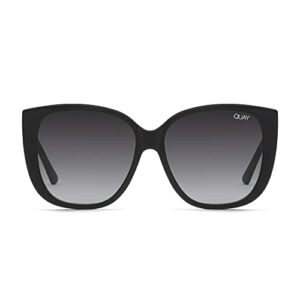 Quay - Womens Sunglasses, Square Lenses with UV Protection, Oversized Sunglasses (Ever After, Matte Black)