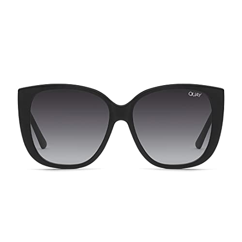 Quay - Womens Sunglasses, Square Lenses with UV Protection, Oversized Sunglasses (Ever After, Matte Black)