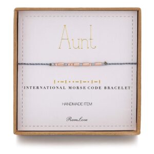 rarelove aunt morse code bracelets best aunt christmas gift women rose golden beads grey string bracelet