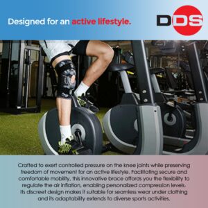 DDS Air Pneumatic Compression Knee Brace - Relief for Sore Joints, Muscle Stiffness and Meniscus Pain. Compression Sleeve for Sports and Exercise, Improve Circulation, Reduce Knee Pain & Swelling (L)