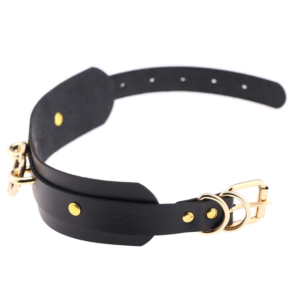 Leather Choker Collar Punk Gothic Choker Necklace For Men Women Girls (Gold Heart)