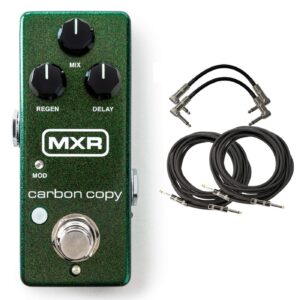 mxr m299 carbon copy mini analog delay bundle with 2 patch cables and 2 instrument cables