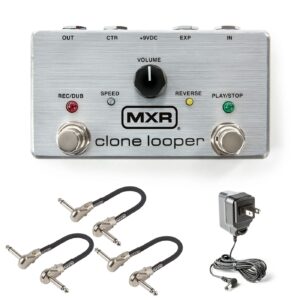 mxr m303 clone looper pedal bundle with 3 mxr patch cables