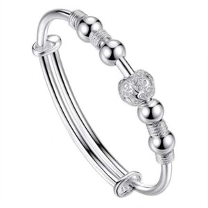 bonyoun smallwoodi bangle bracelet, hollow bead charm bracelet bangle fashion women adjustable party women's 925 sterling similar silver beads jewelry for men for women silver