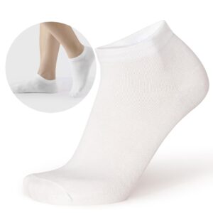 EnerWear-Coolmax 24 Pack Men's Casual Cotton Low Cut No Show Ankle Socks (10-13/24Pair, White)