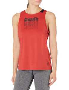 reebok crossfit active chill tank, legacy red, 2xs