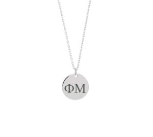 dainty phi mu necklace sorority jewelry drop necklace sorority lavalier necklace