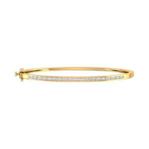 1/2 carat diamond bangle bracelet in 10k yellow gold (7 inch)