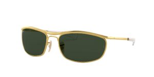 ray-ban rb3119m olympian i deluxe rectangular sunglasses, gold/g-15 green, 62 mm