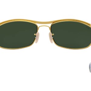 Ray-Ban RB3119M Olympian I Deluxe Rectangular Sunglasses, Gold/G-15 Green, 62 mm