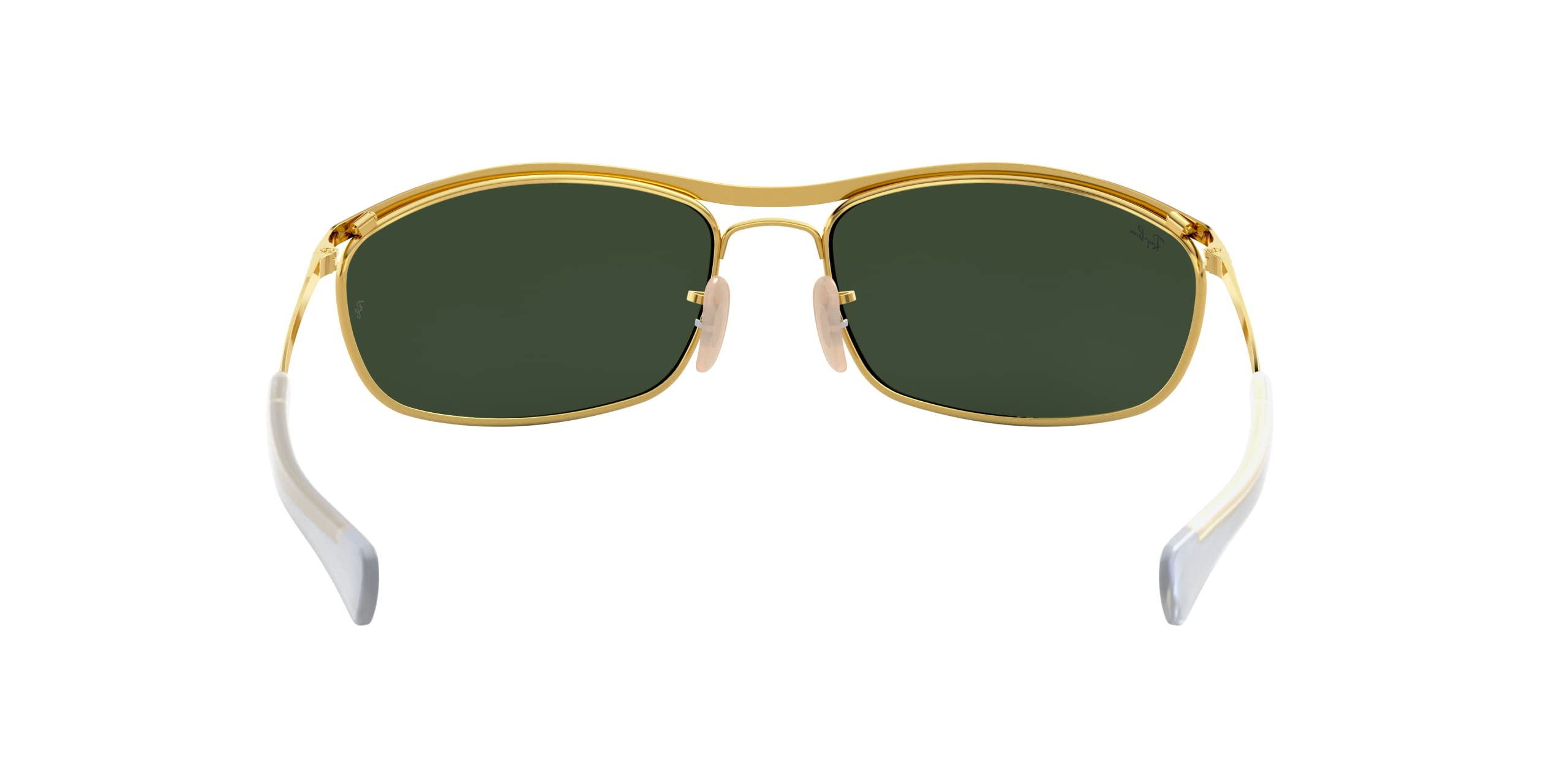 Ray-Ban RB3119M Olympian I Deluxe Rectangular Sunglasses, Gold/G-15 Green, 62 mm