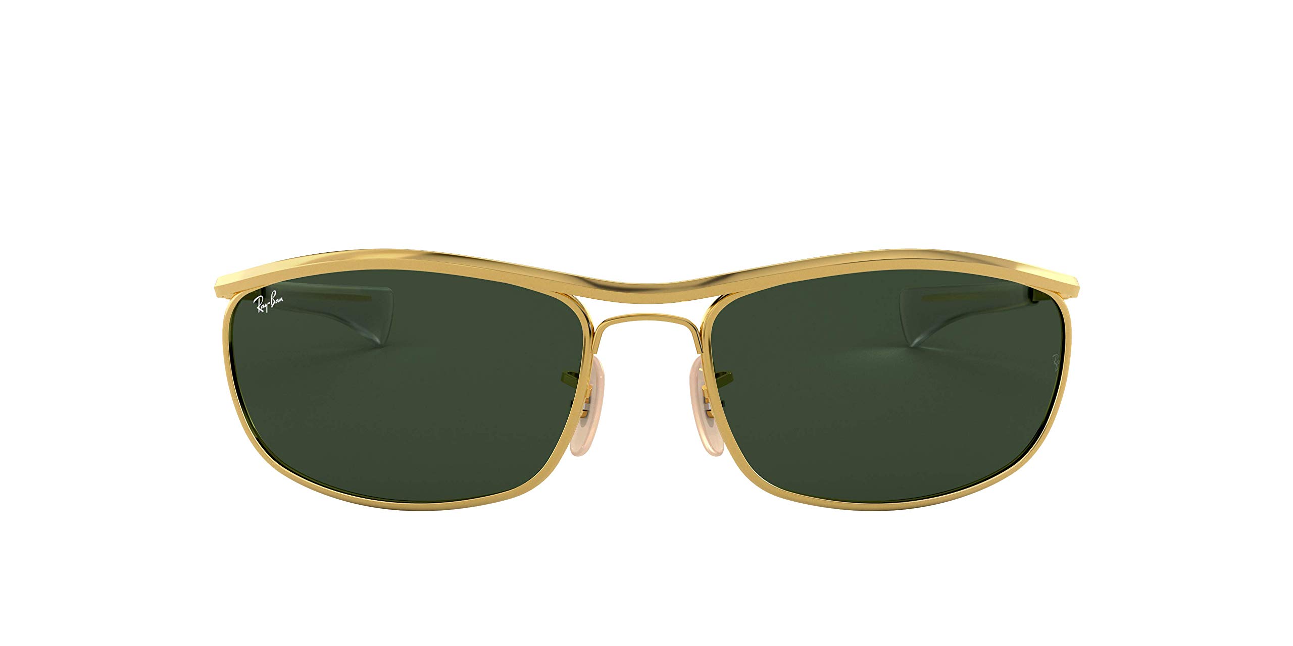 Ray-Ban RB3119M Olympian I Deluxe Rectangular Sunglasses, Gold/G-15 Green, 62 mm