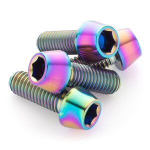 terske ultra-strong and light oil slick titanium water bottle cage bolts: 4-pack