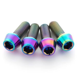 Terske Ultra-Strong and Light Oil Slick Titanium Water Bottle Cage Bolts: 4-Pack