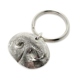 custom silver pet nose keyring