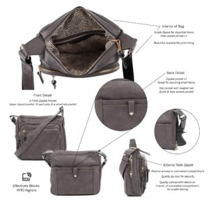 Jessie & James | Concealed Crossbody Gunbag RFID Blocking Locking Firearm Removable Holster | GY