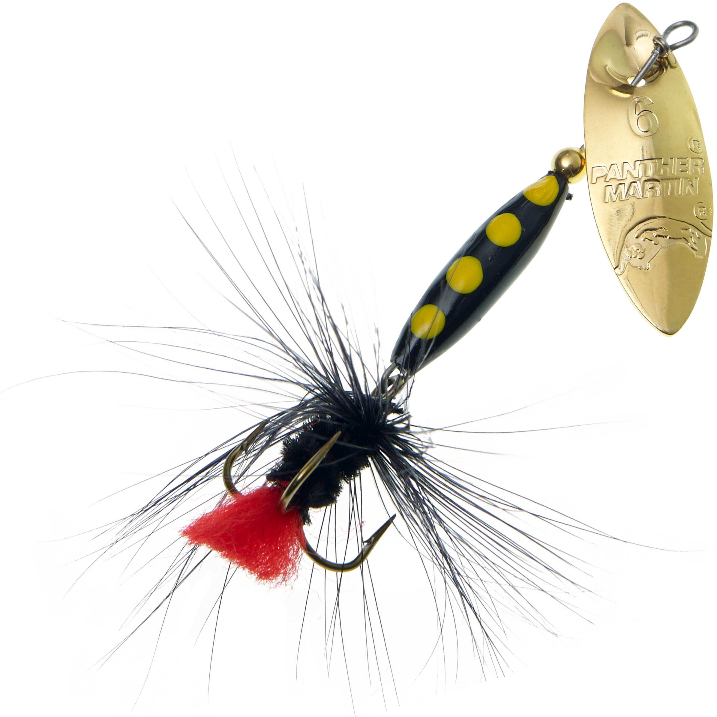 Panther Martin PMWSRF_4_GBK WillowStrike Regular Fly Spinners Fishing Lure - Gold/Black Fly - 4 (1/8 oz)