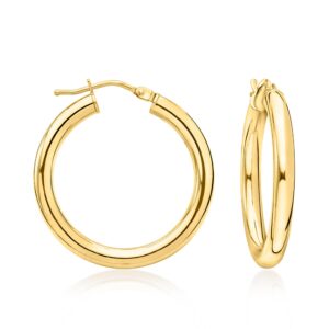 ross-simons italian 18kt yellow gold hoop earrings