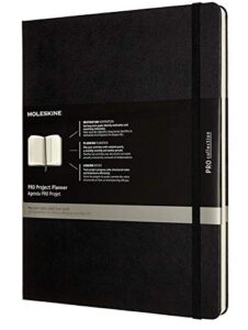 moleskine pro project planner, hard cover, xl (7.5" x 9.5") black, 288 pages