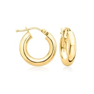 ross-simons italian 18kt yellow gold huggie hoop earrings