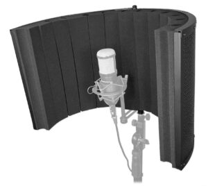 rockville large studio mic isolation shield vocal recording booth (rockshield 4)